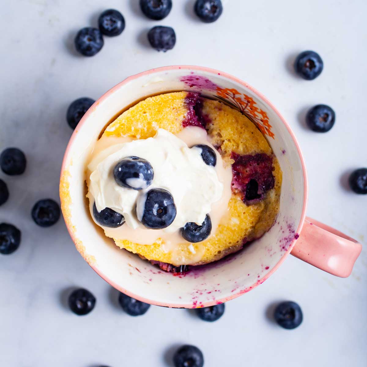Almond Flour Mug Cake with Blueberries - My Chef's Apron
