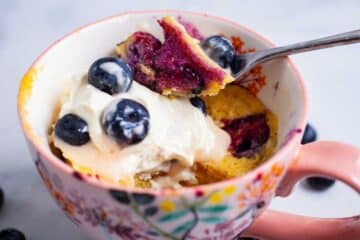Almond Flour Mug Cake with Blueberries - My Chef's Apron