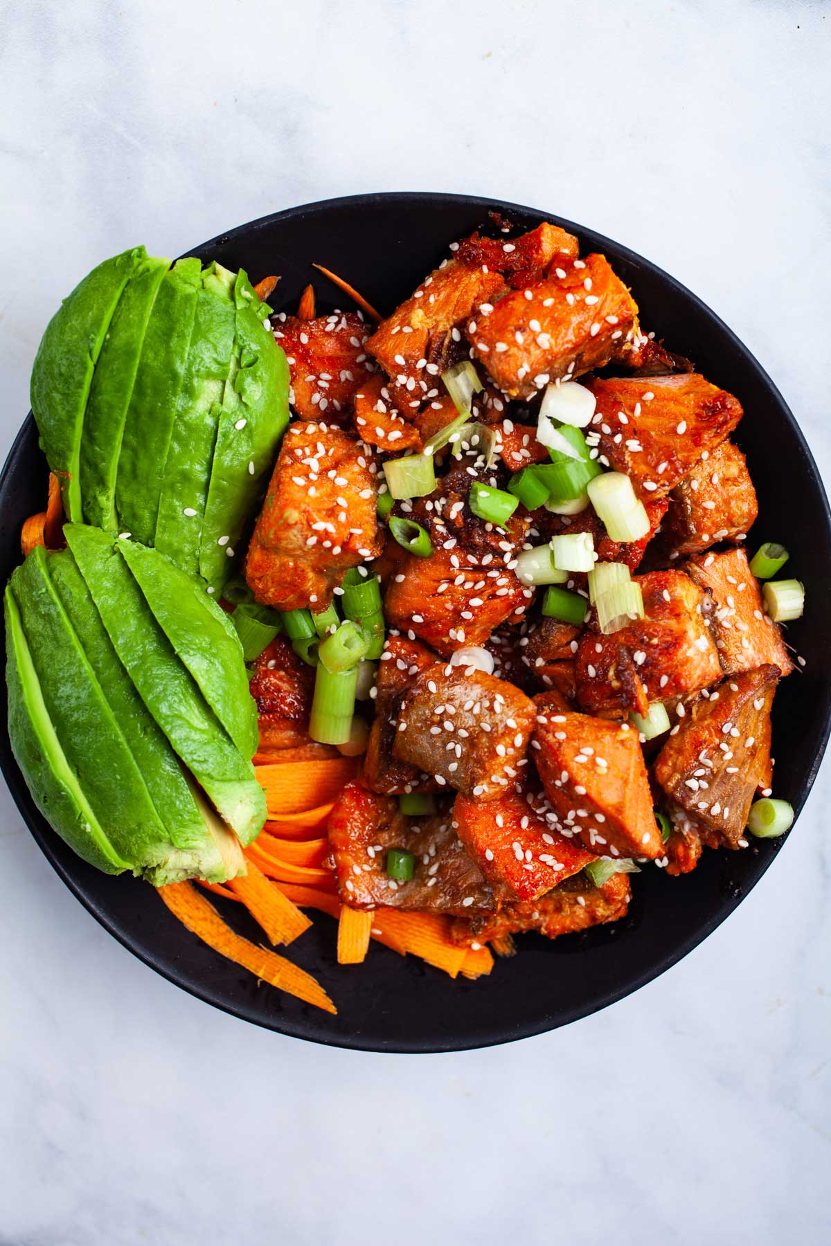 Cooked Salmon Poke Bowl With Easy Sauce - My Chef's Apron
